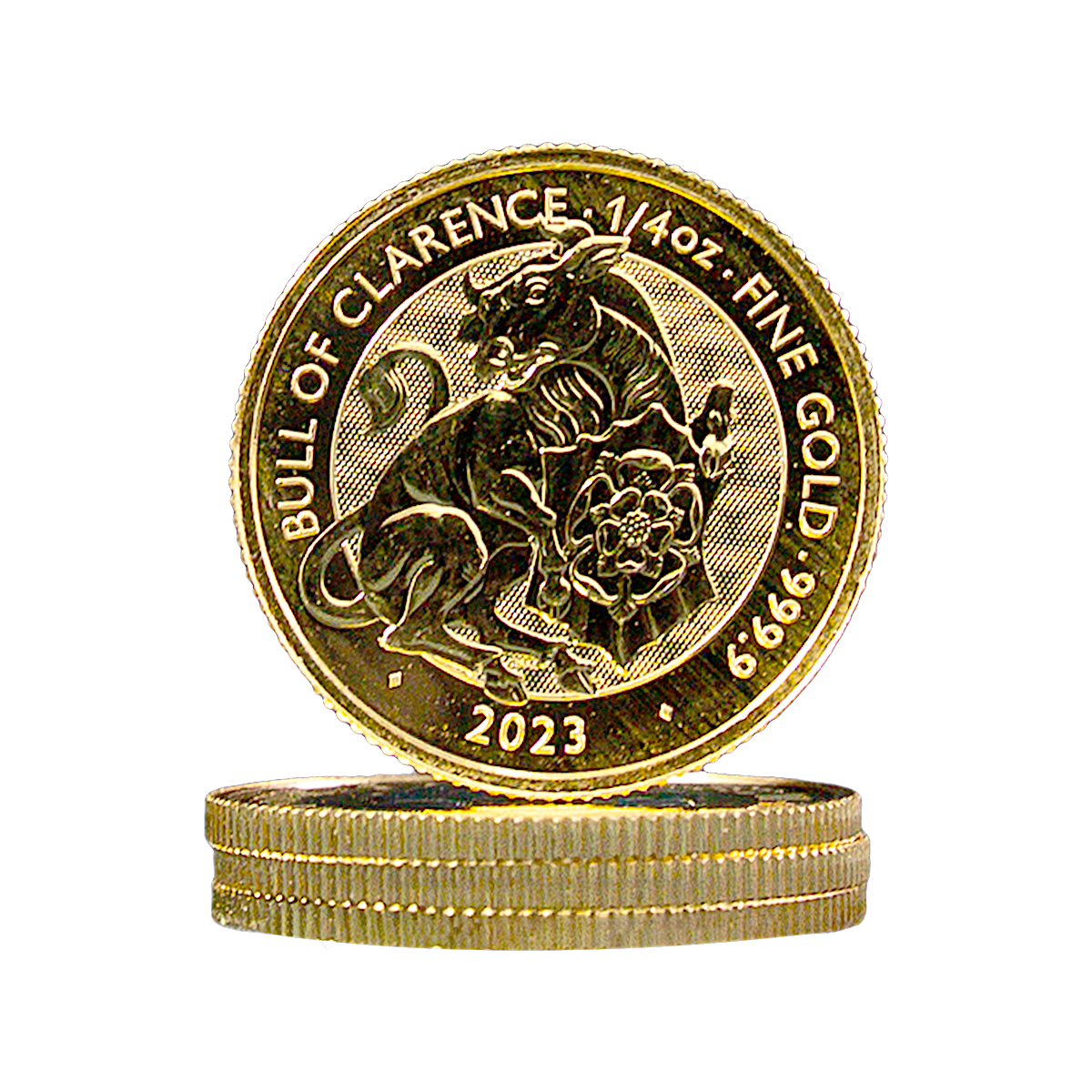 4 pcs of 1/4 oz 2023 United Kingdom Gold Tudor Beasts "The Bull of ...