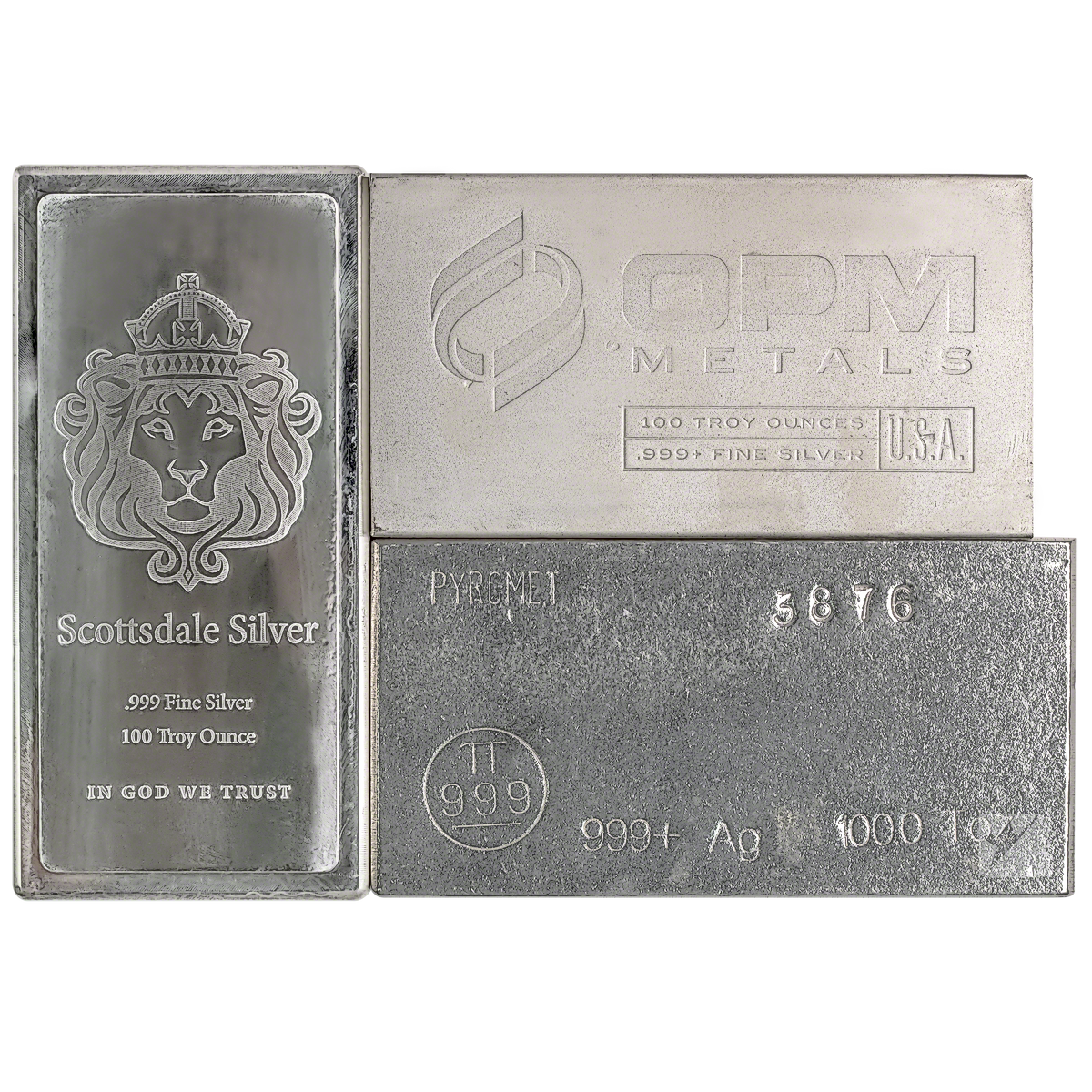 Buy 100 oz Silver Bullion Bars - Various Brands
