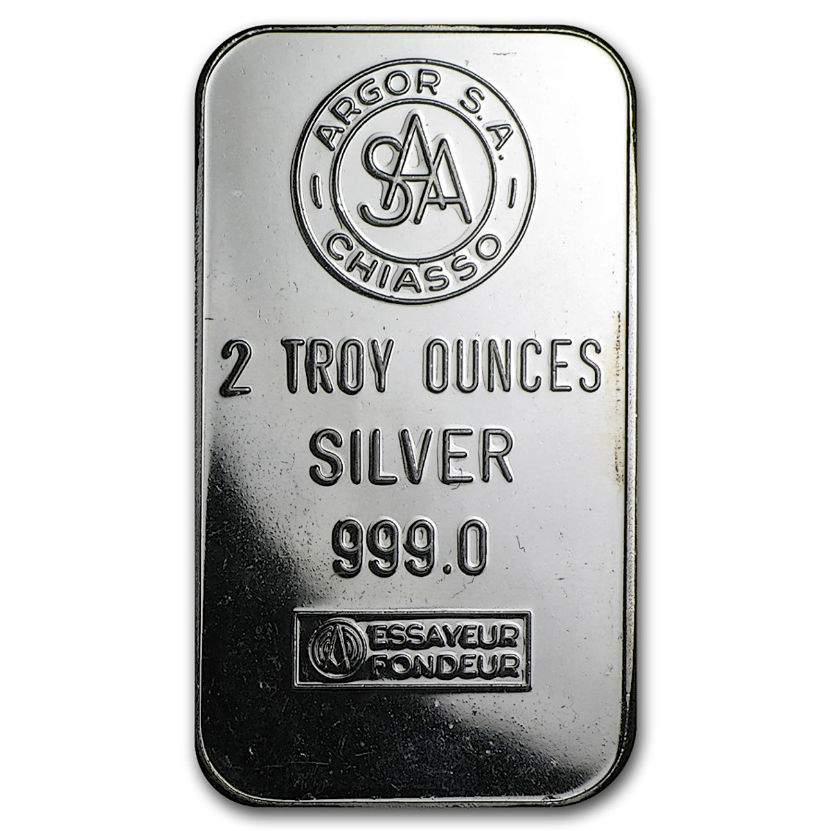 Argor-Chiasso Silver Bar - Circulated in Good Condition - 2 oz