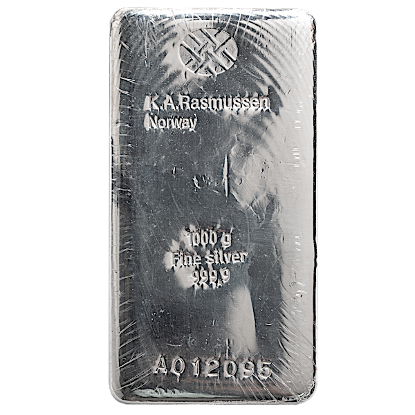 Buy 1 Kilogram K.A. Rasmussen Silver Bullion Bar | Pre-owned