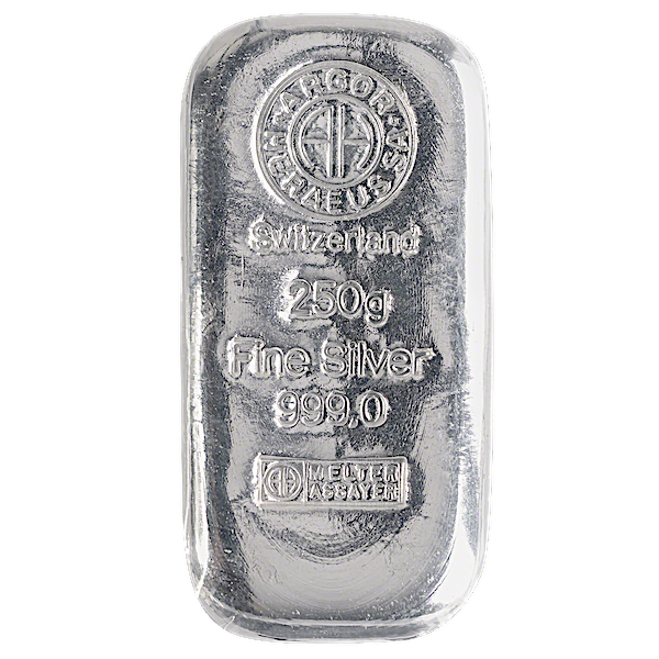 Buy 250 Gram Argor-Heraeus Swiss Silver Bullion Bar