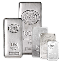 Buy Silver Bullion Bars - Heraeus, Royal Canadian Mint, etc.