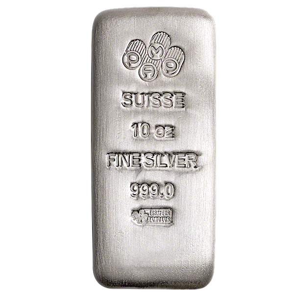 Buy 10 oz PAMP Swiss Cast Silver Bullion Bar