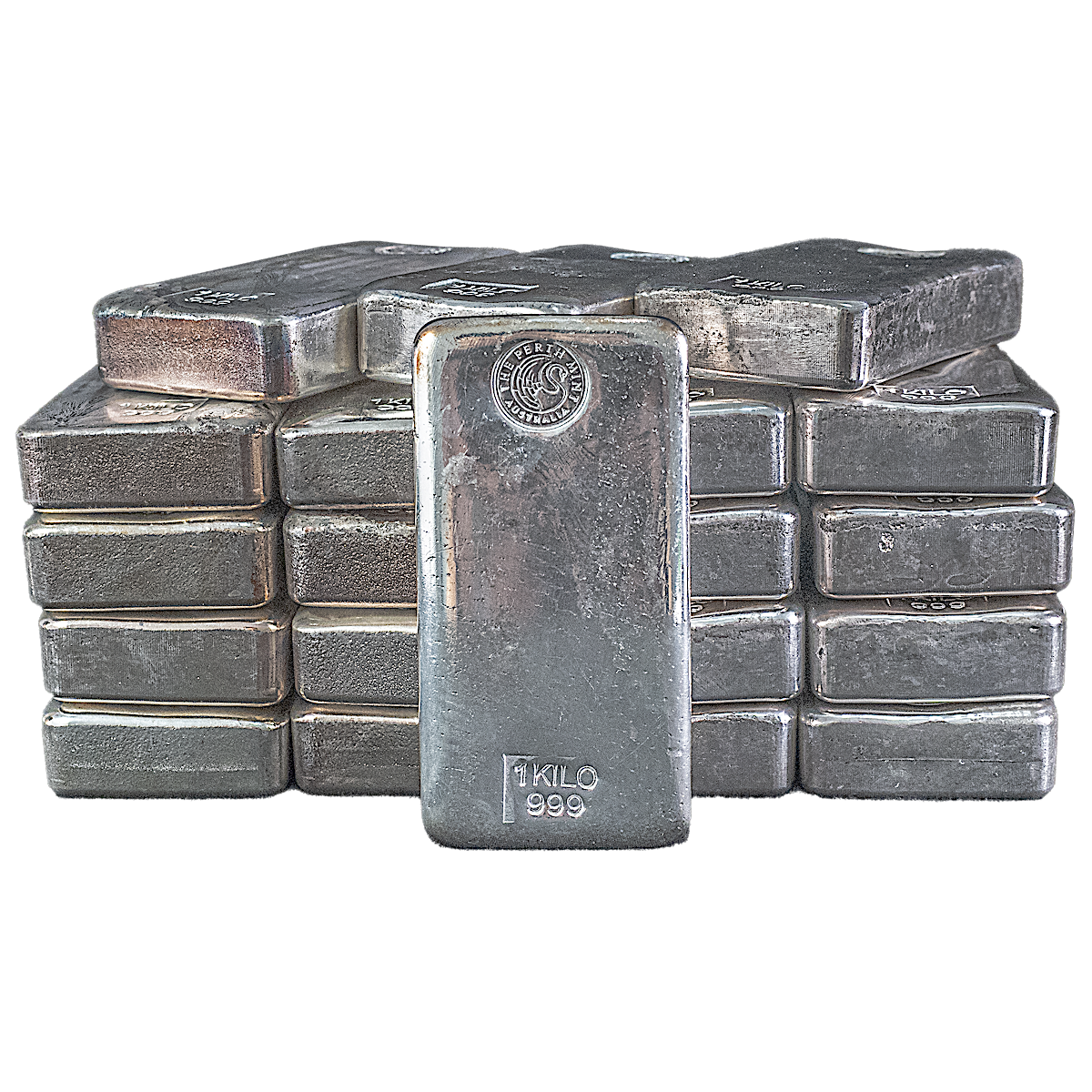 20 pcs of 1 kilogram Perth Mint Silver Bars - Total 20 kilograms Silver