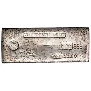Vintage Perth Mint Silver Cast Bar - 50 oz