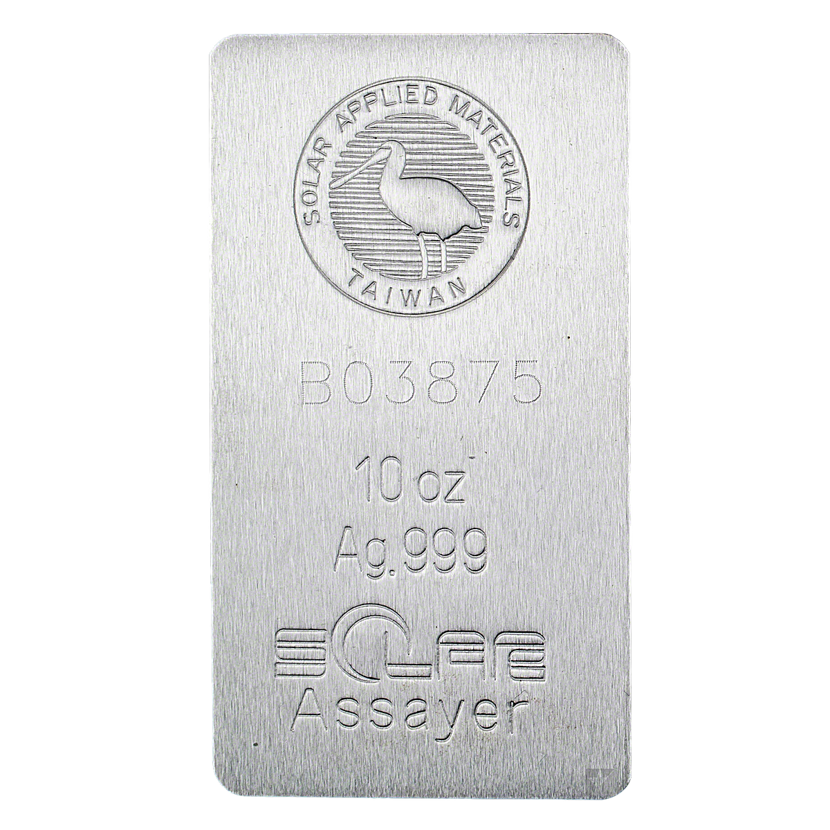 Solar Silver Bar - 10 oz | Taiwanese silver refined bars