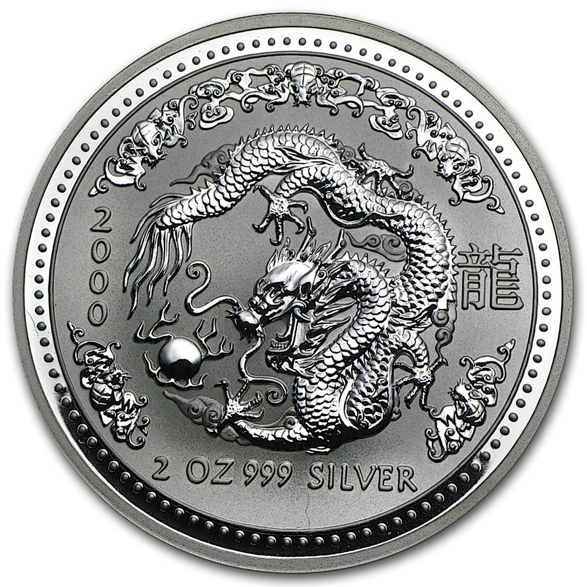 Buy 2000 2 oz Australian Lunar Series "Year of the Dragon" Silver ...