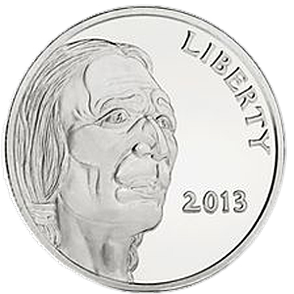 Buffalo Indian Head Silver Rounds 2013 - Circulated in good condition ...