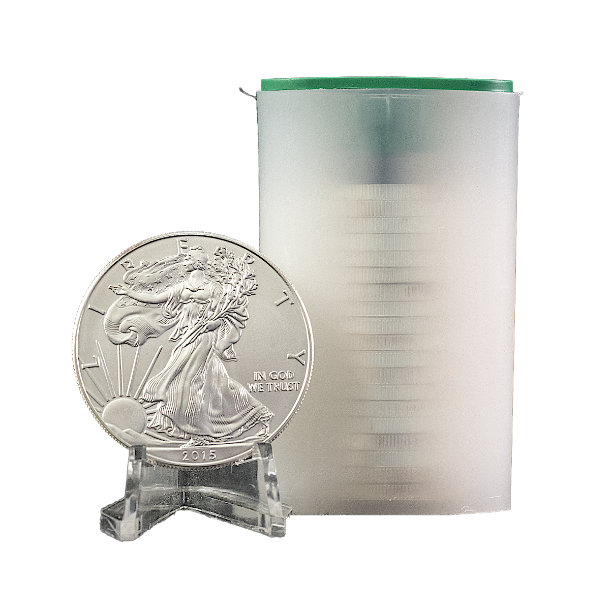 20 pcs of 1 oz 2015 American Silver Eagle Coins (1 tube x 20 pcs/tube ...