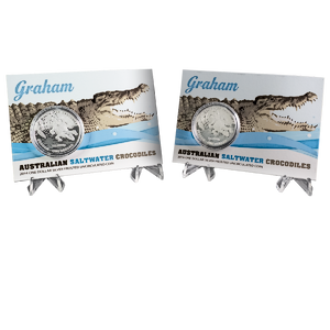 2 pcs of 2014 1 oz Royal AU Mint Silver Saltwater Crocodile "Graham ...