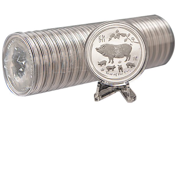 20 pcs 1 oz 2019 Australian Silver Lunar Pig Coins (1 roll x 20 pcs ...