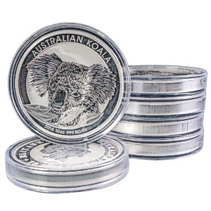 6 pcs of 10 oz 2014 Australian Silver Koala Coins - Total 60 oz Silver