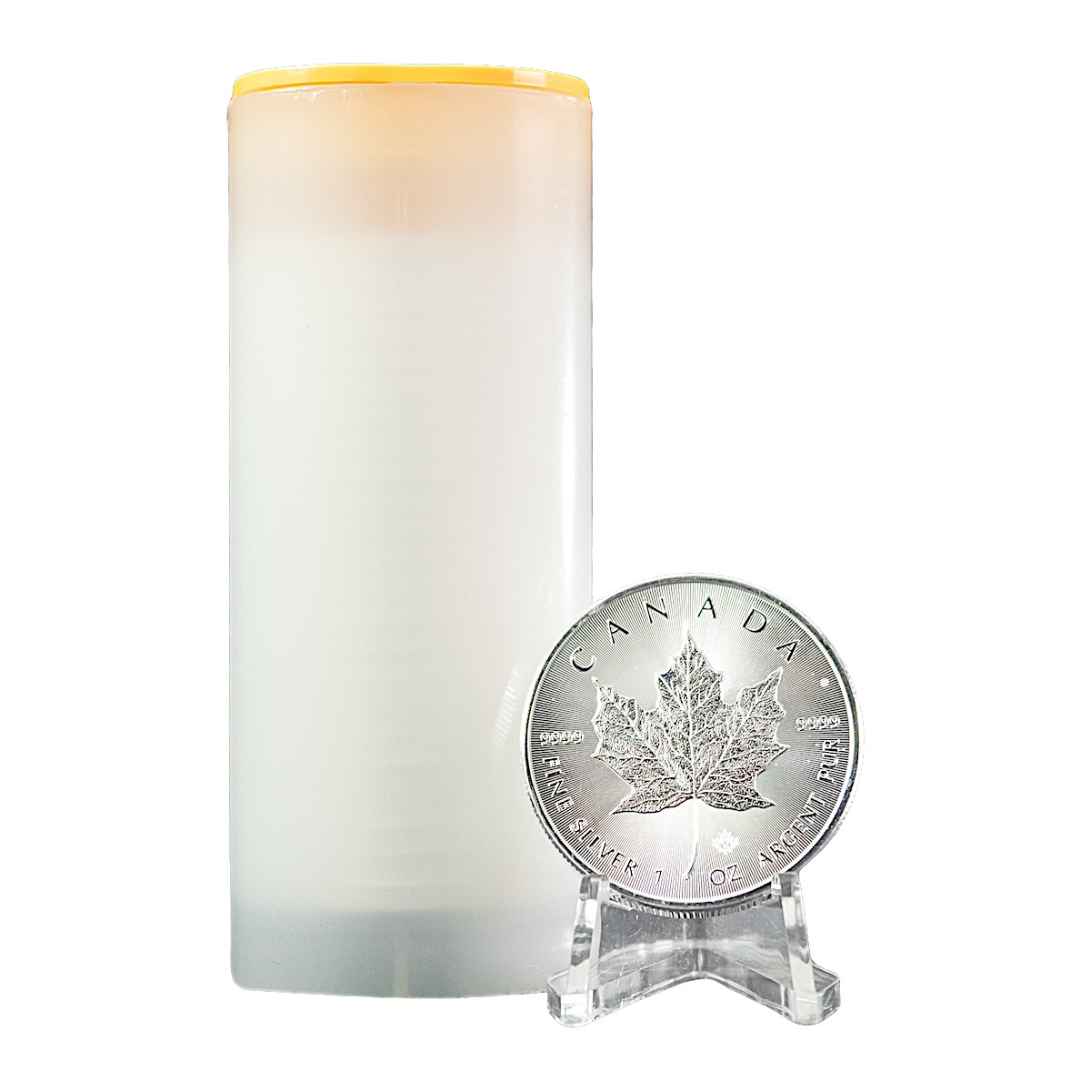 25 pcs of 1 oz 2015 Canadian Silver Maple Leaf Coins (1 tube x 25 pcs/tube) - Total 25 oz Silver