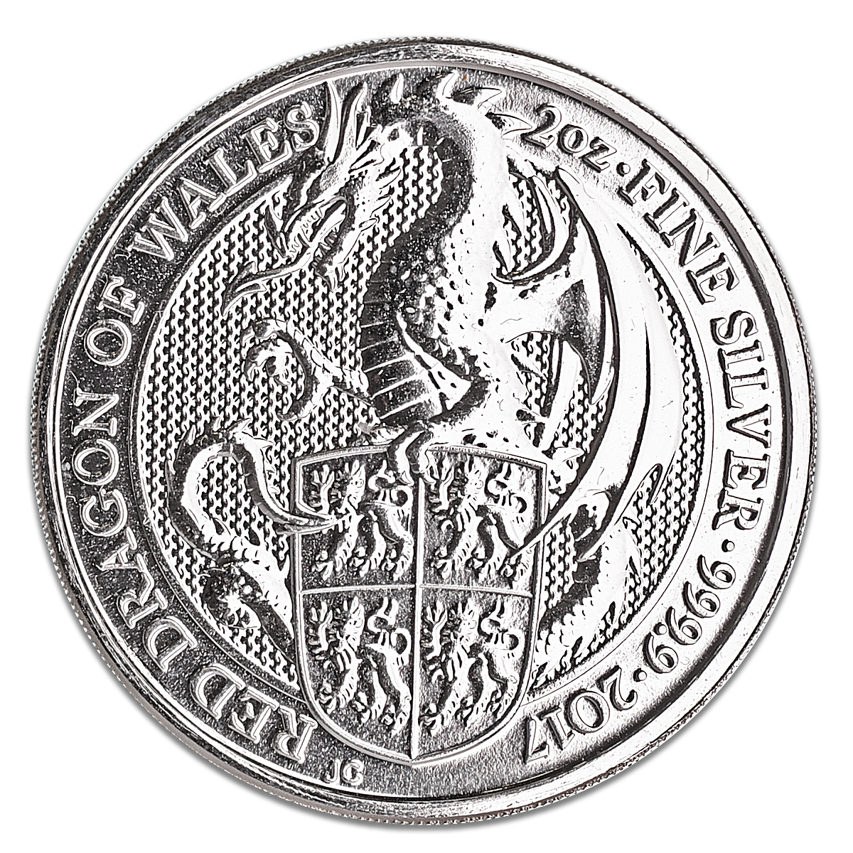 Queen's Beast Dragon Silver Coin – 2 oz | Vault Storage
