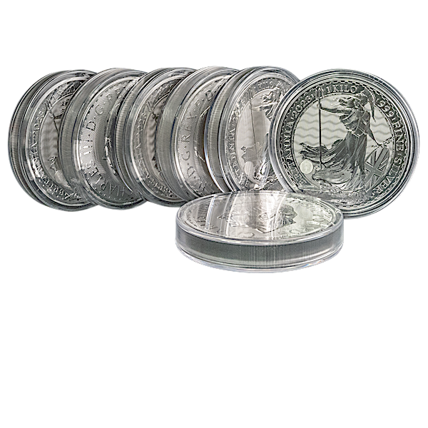 7 pcs of 1 kilogram 2023 United Kingdom Silver Britannia Coins - Total ...